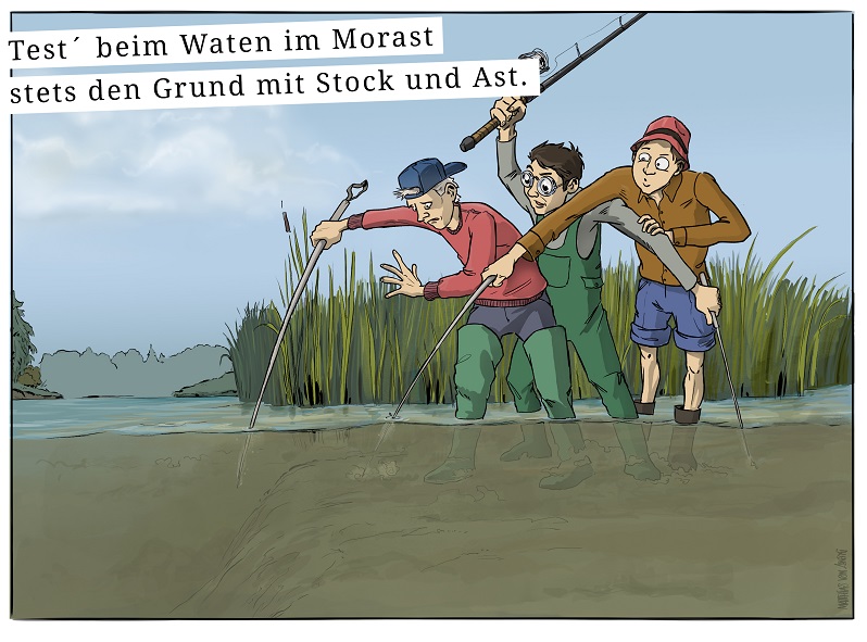 Teste beim Waten im Morast... - Fischerjugend